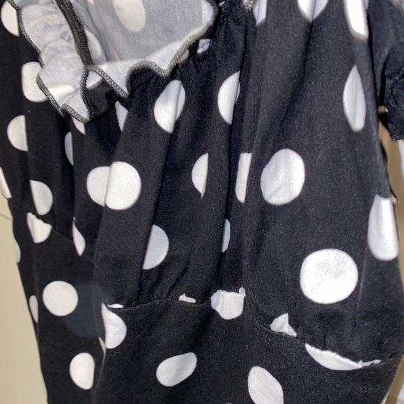 Hershe | Tops | Hershe Large Black White Poka Dot Spaghetti String Crop ...